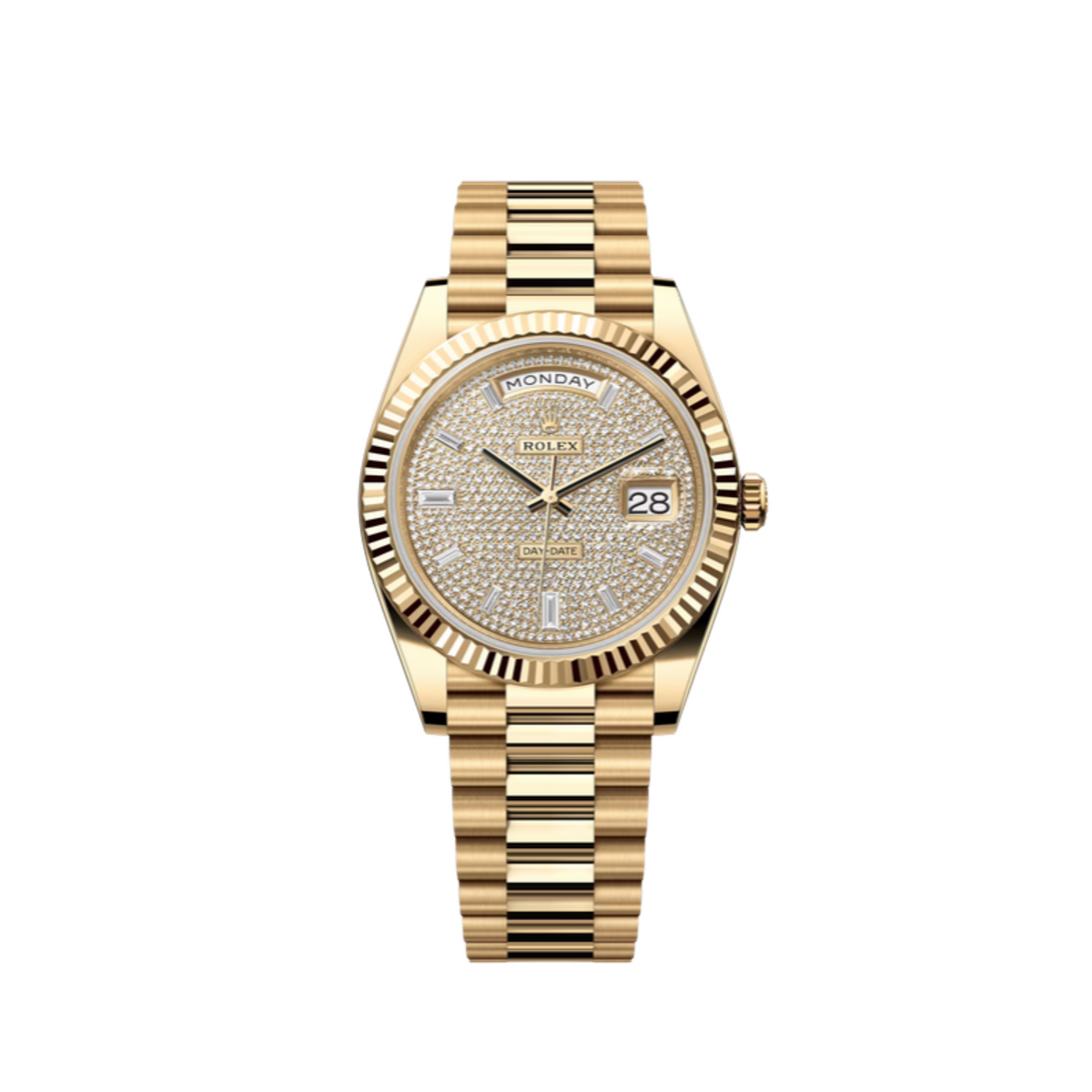 Rolex Day-Date 40 228238 Yellow Gold Diamond Pavé Dial (2025) – Wrist ...