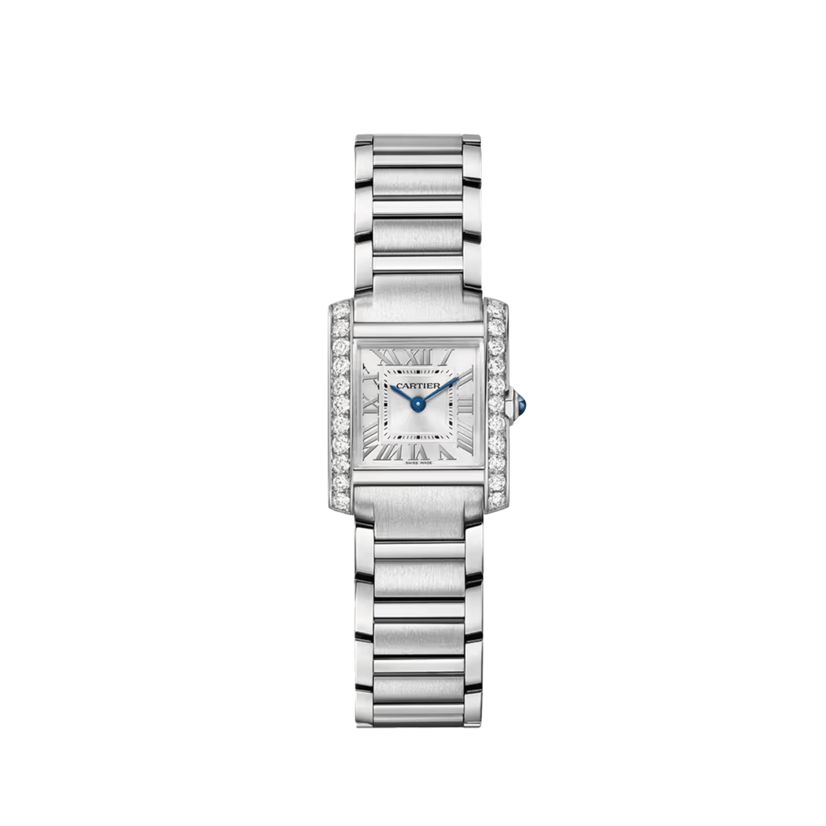Cartier Tank Francaise Small W4TA0029 Stainless Steel Silver Dial Diam ...