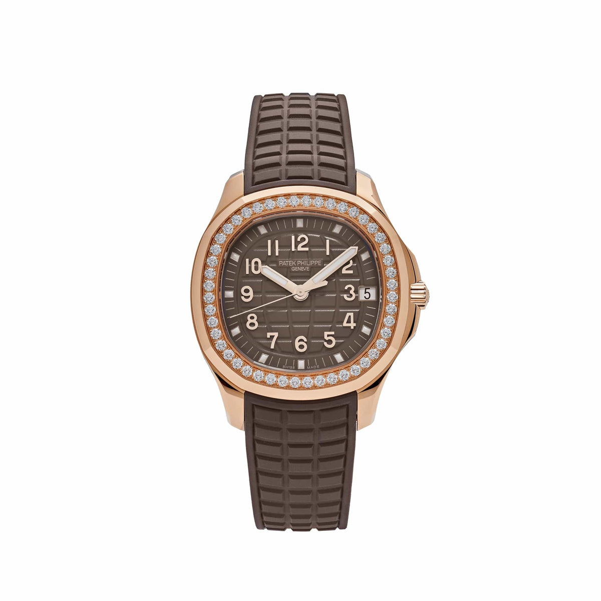 Patek Philippe Aquanaut 5268/200R-010 Rose Gold Taupe Brown Dial Diamo ...