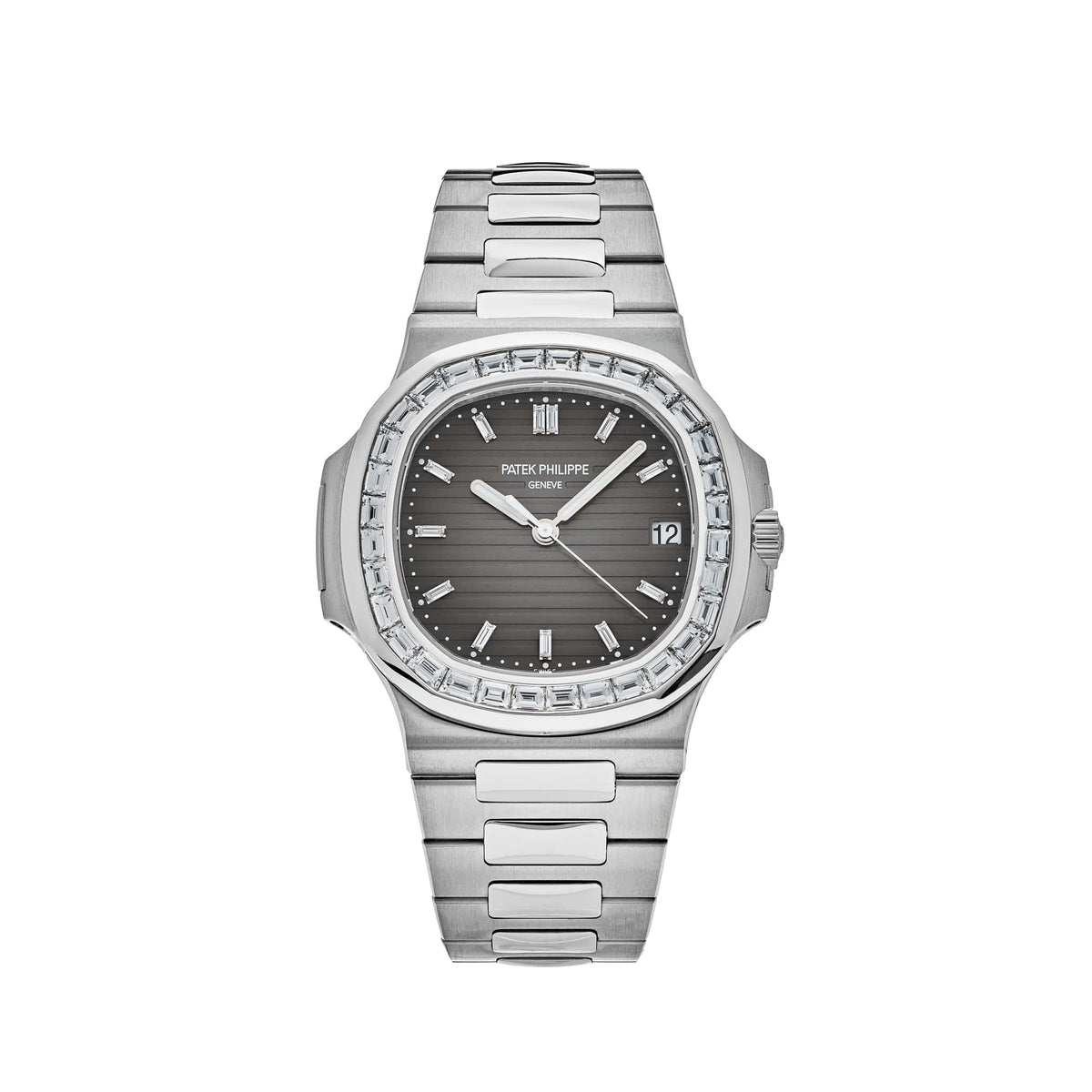 Patek Philippe Nautilus 5711/110P-001 Platinum Grey Dial Diamond Bezel ...