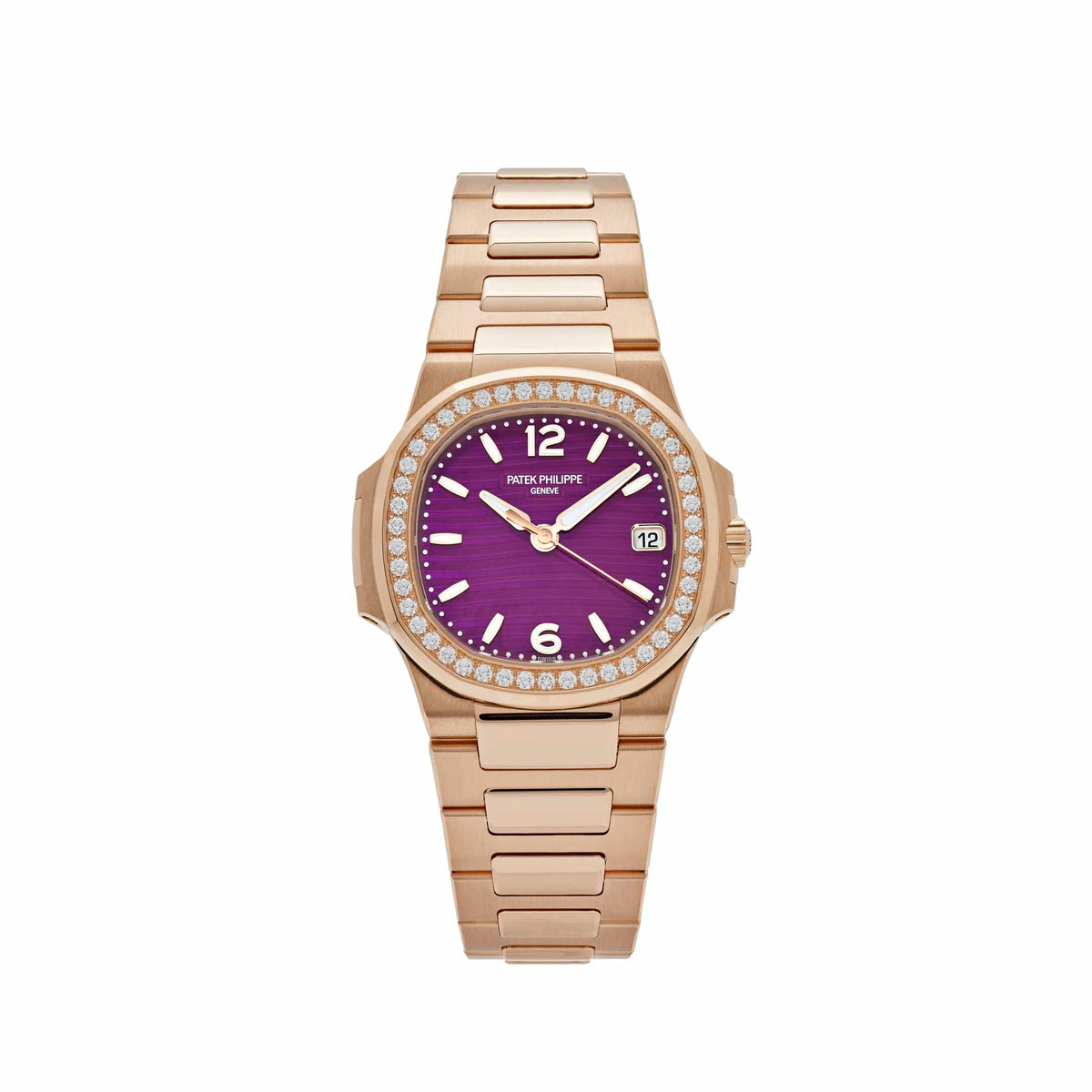 Patek Philippe Nautilus 7010/1R-013 'Ladies' Quartz Rose Gold Purple D ...