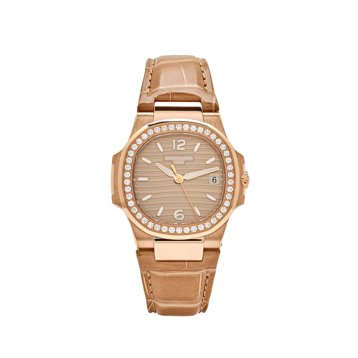 Patek Philippe Nautilus 7010R-012 'Ladies' Quartz Rose Gold Diamond Be ...