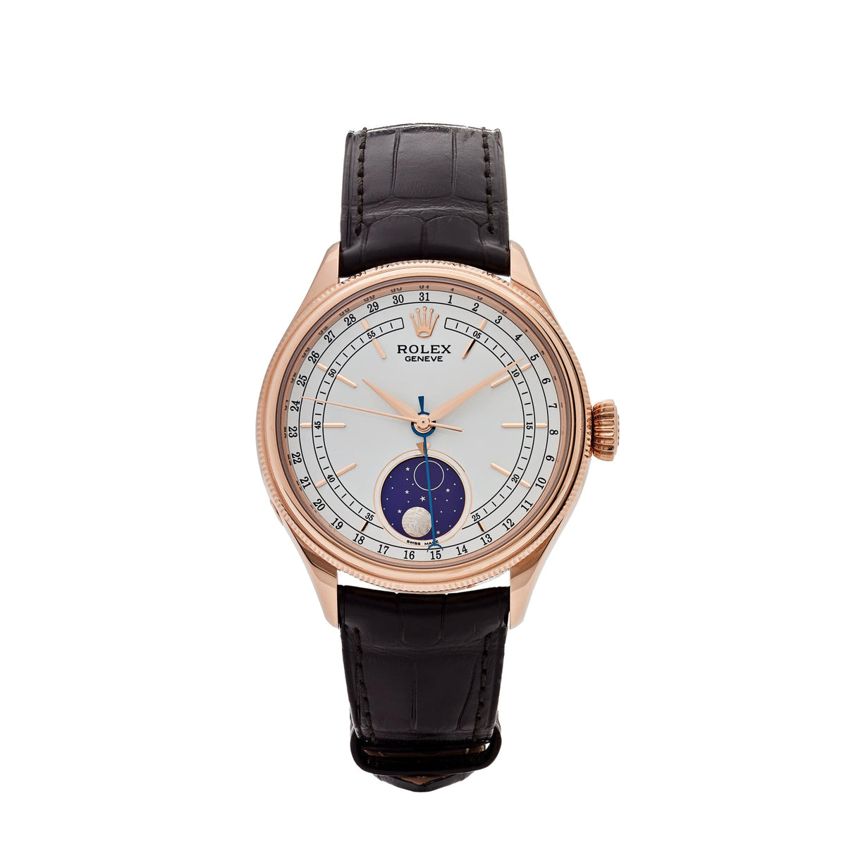 Rolex Cellini 50535 Rose Gold White Dial Moon Phase – Wrist Aficionado