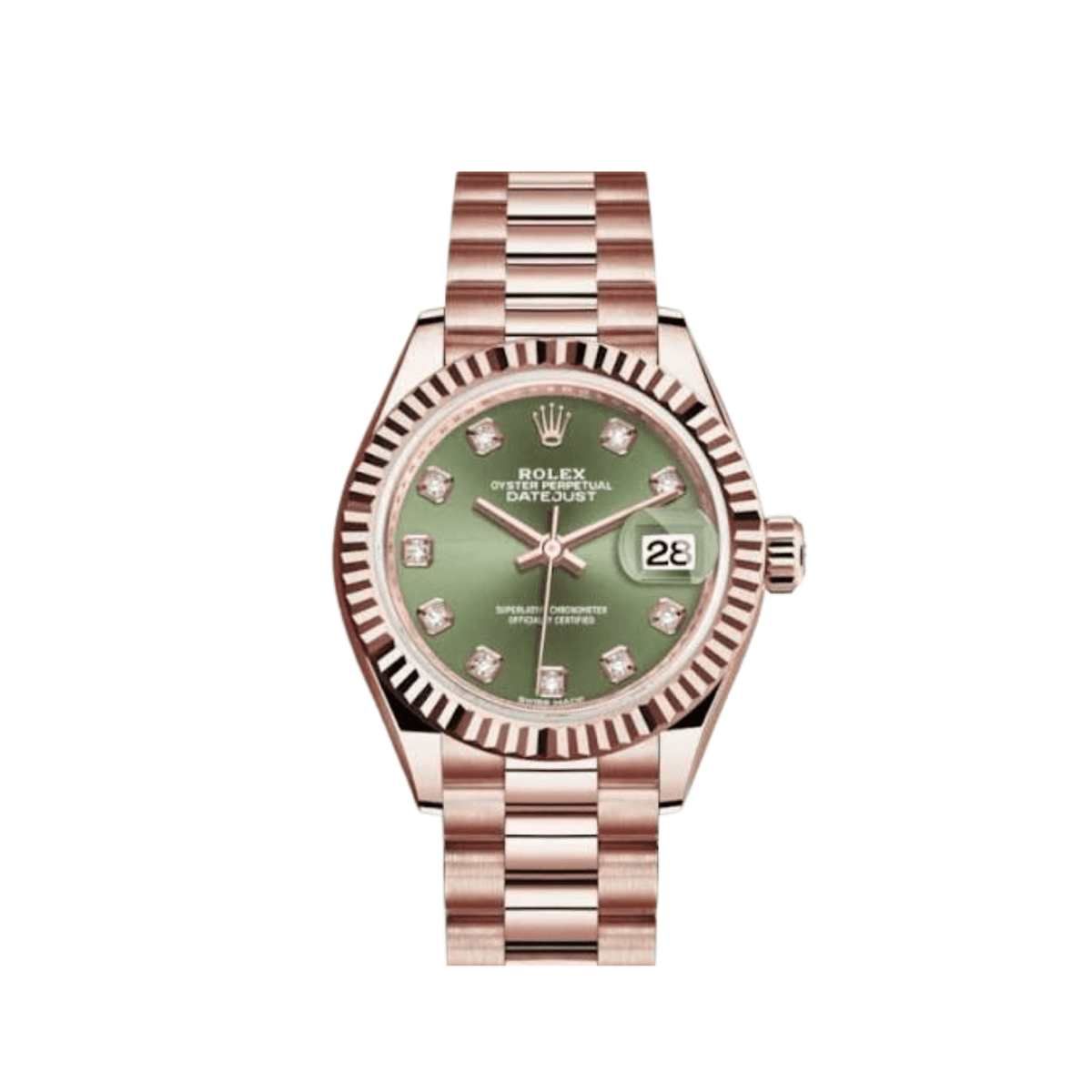 Rolex Datejust 28 279175 'Ladies' Rose Gold Olive Diamond Dial (2025 ...