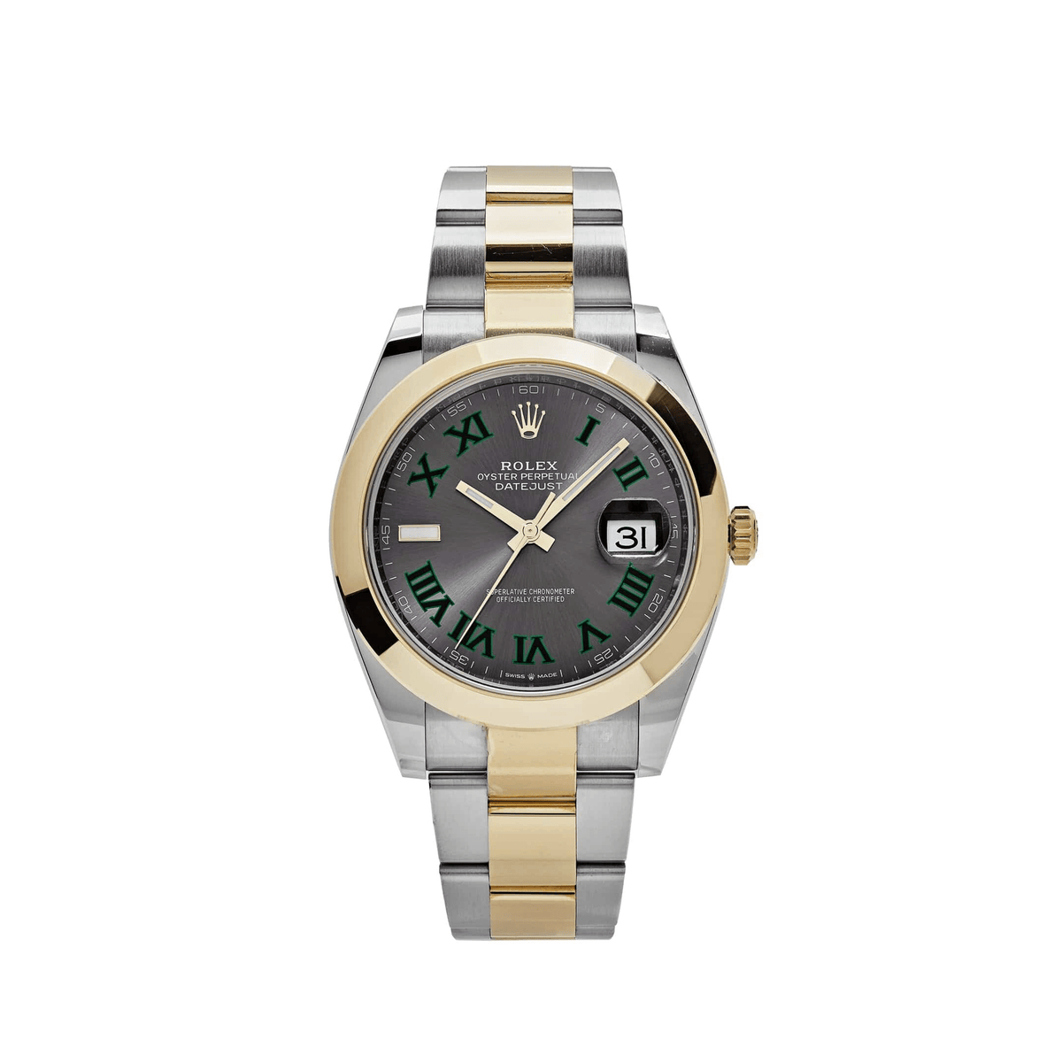 Rolex Datejust 41 126303 'Wimbledon' Yellow Gold Stainless Steel Slate ...
