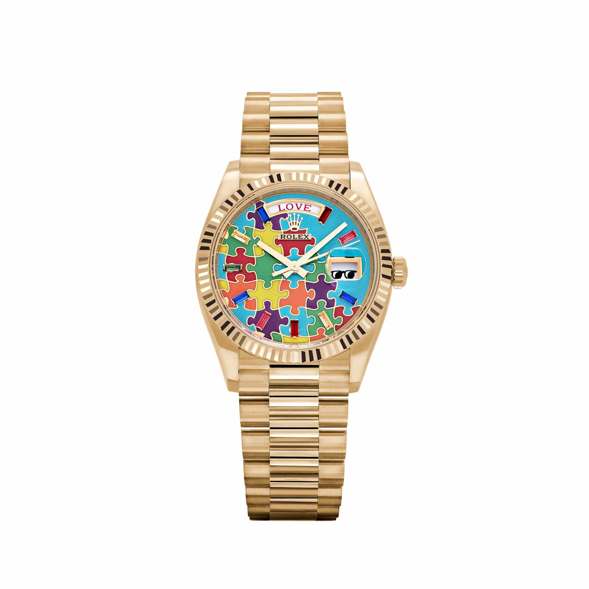 Rolex Day-Date 36 128238 'Emoji Puzzle' Yellow Gold – Wrist Aficionado