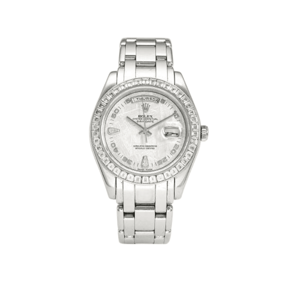 Rolex Day-Date 39 18956 Platinum Meteorite Dial Diamond Bezel – Wrist ...