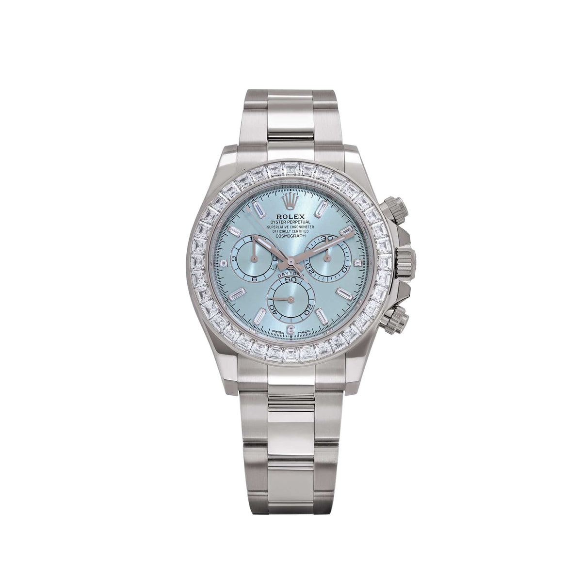 Rolex Daytona 126576TBR Platinum Ice Blue Diamond Dial Diamond Bezel ...