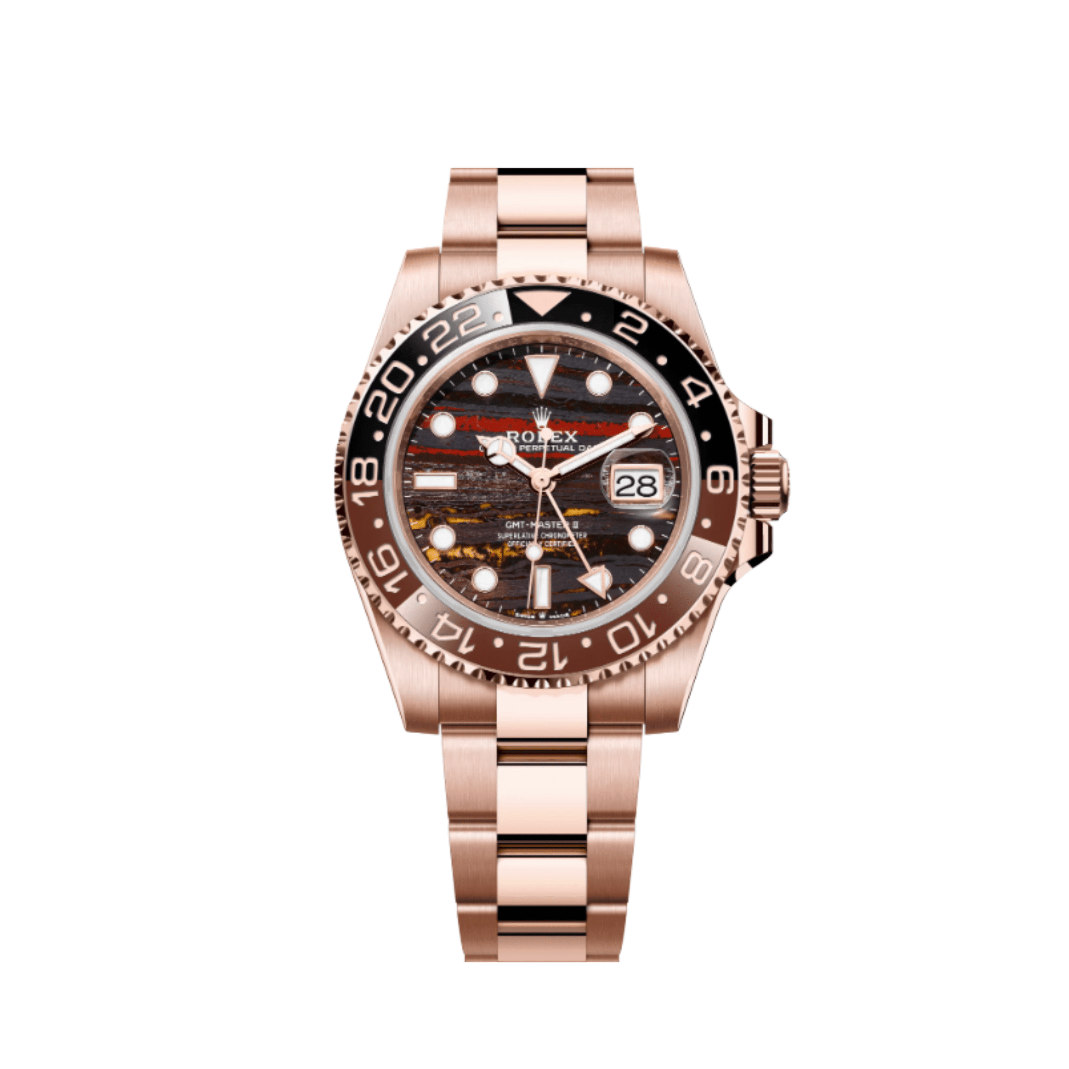 Rolex GMT-Master II 126715CHNR Rose Gold Tiger Iron Dial Oyster (2025 ...