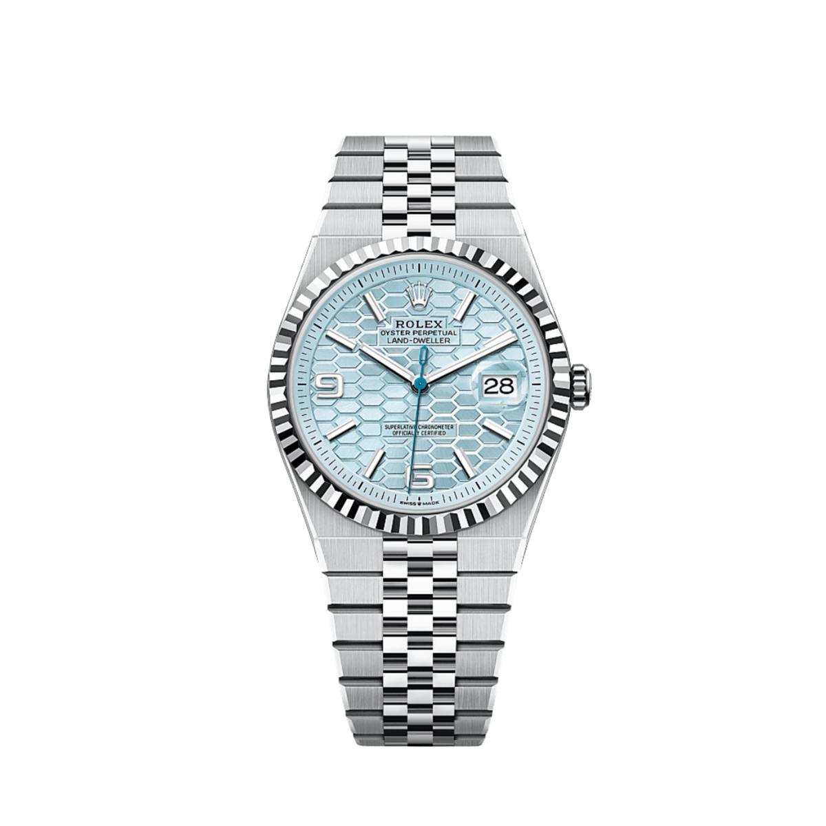 Rolex Land-Dweller 127336 Platinum Ice Blue Dial (2025) – Wrist Aficionado