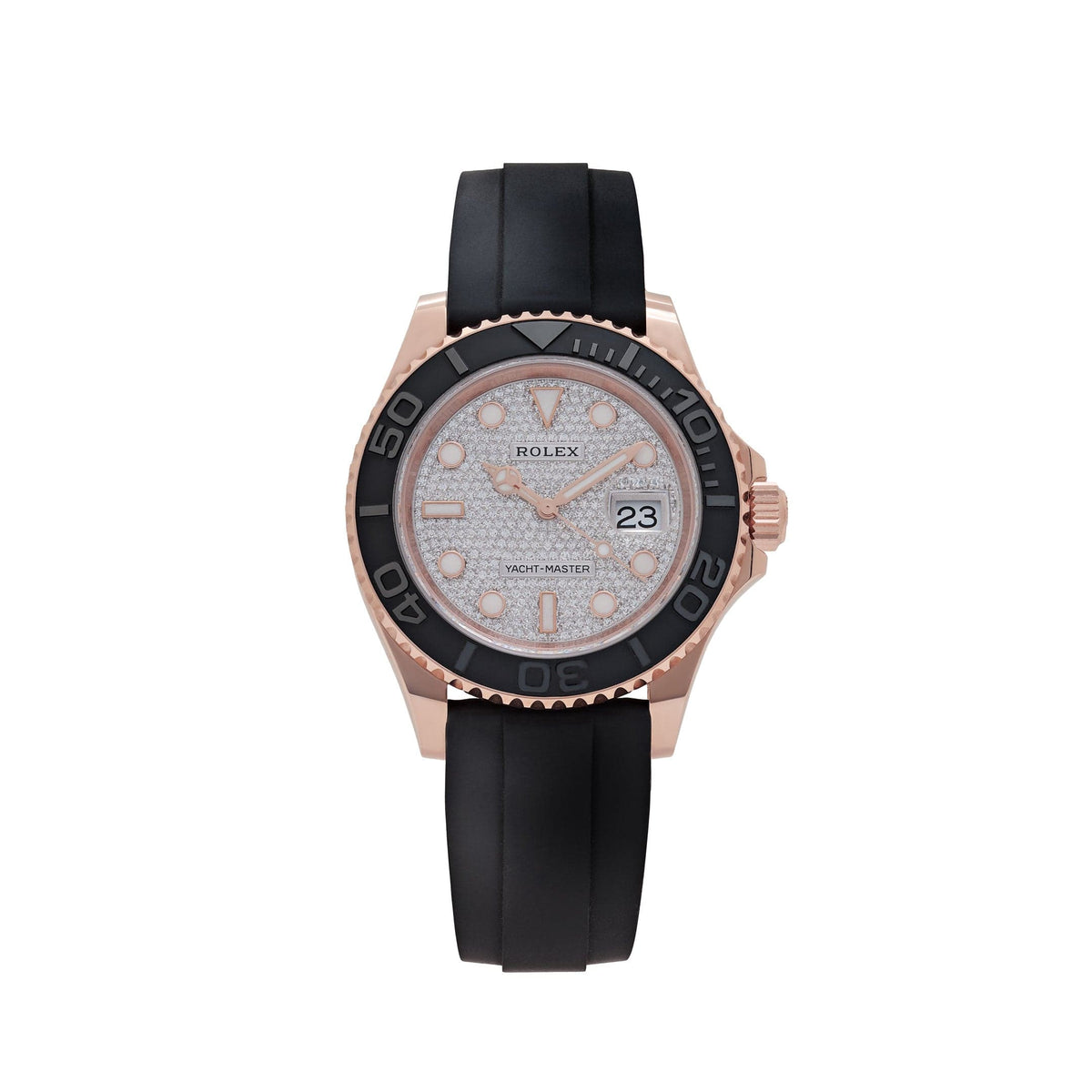 Rolex Yacht-Master 40 126655 Rose Gold Pave Diamond Dial – Wrist Aficionado