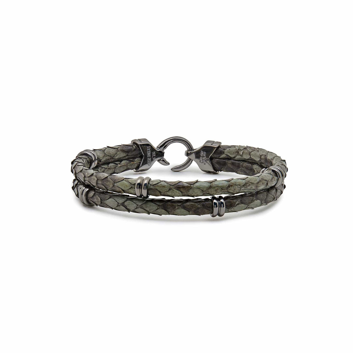 Silver Python With Black Plated Pendants Bracelet – Wrist Aficionado